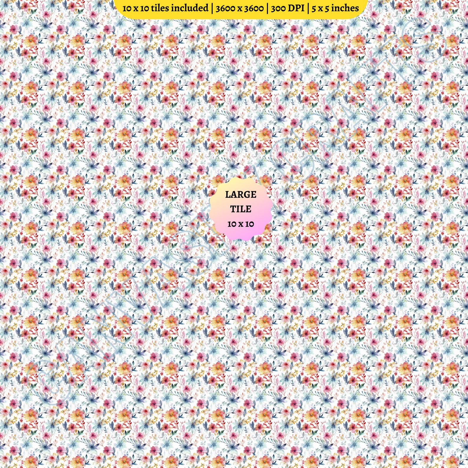 Watercolor Floral Seamless Digital Paper | Summer Flower Patterns ...