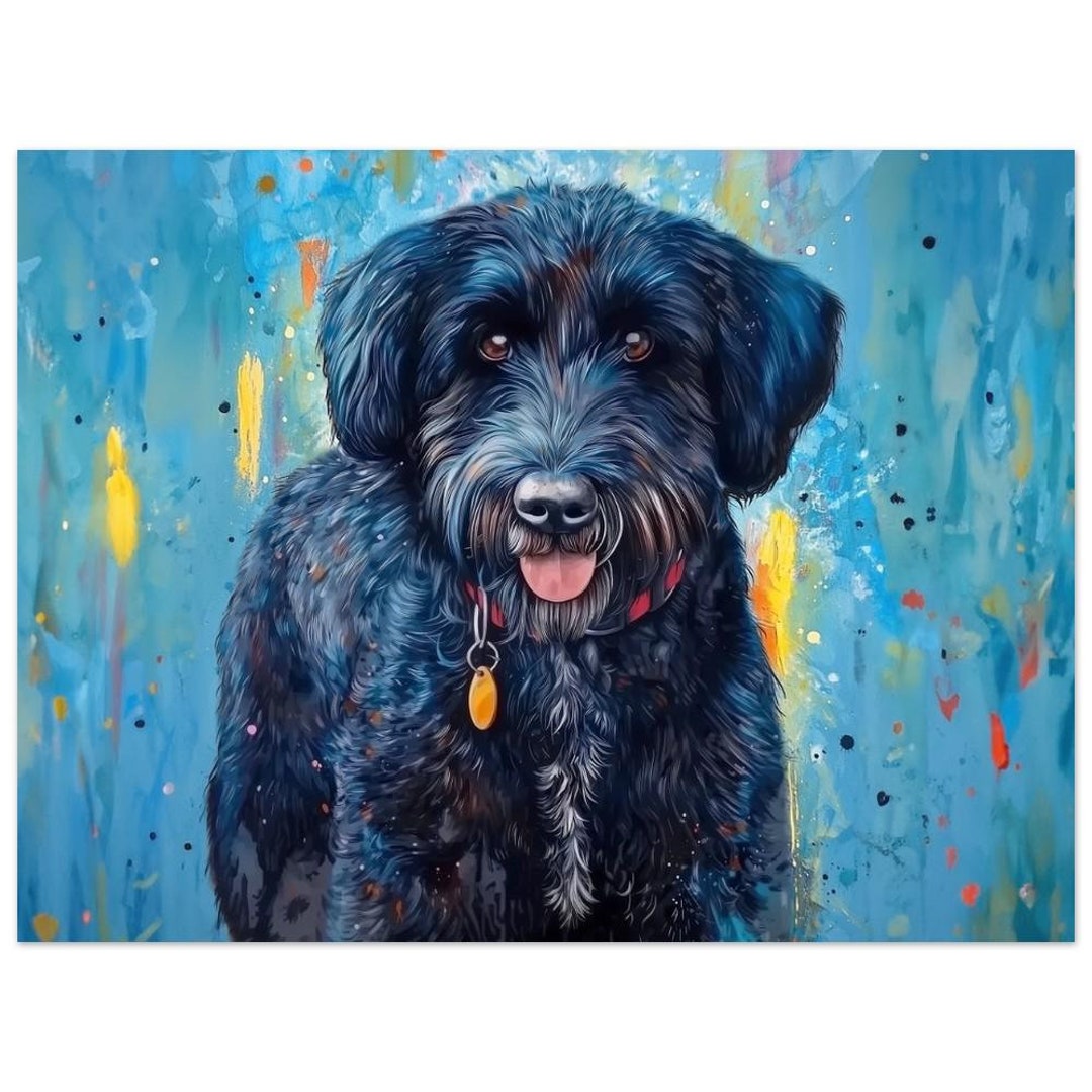 Black Labradoodle / Blue Goldendoodle Poster Print. Watercolor Painting ...