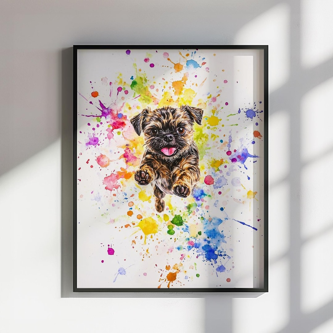 Brindle Shih Tzu Shih-poo Unframed Print or Canvas. Rainbow Dog Wall ...