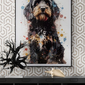 Black & Tan Cockapoo Poster Print. Watercolor Dog Art. Painting Gift ...