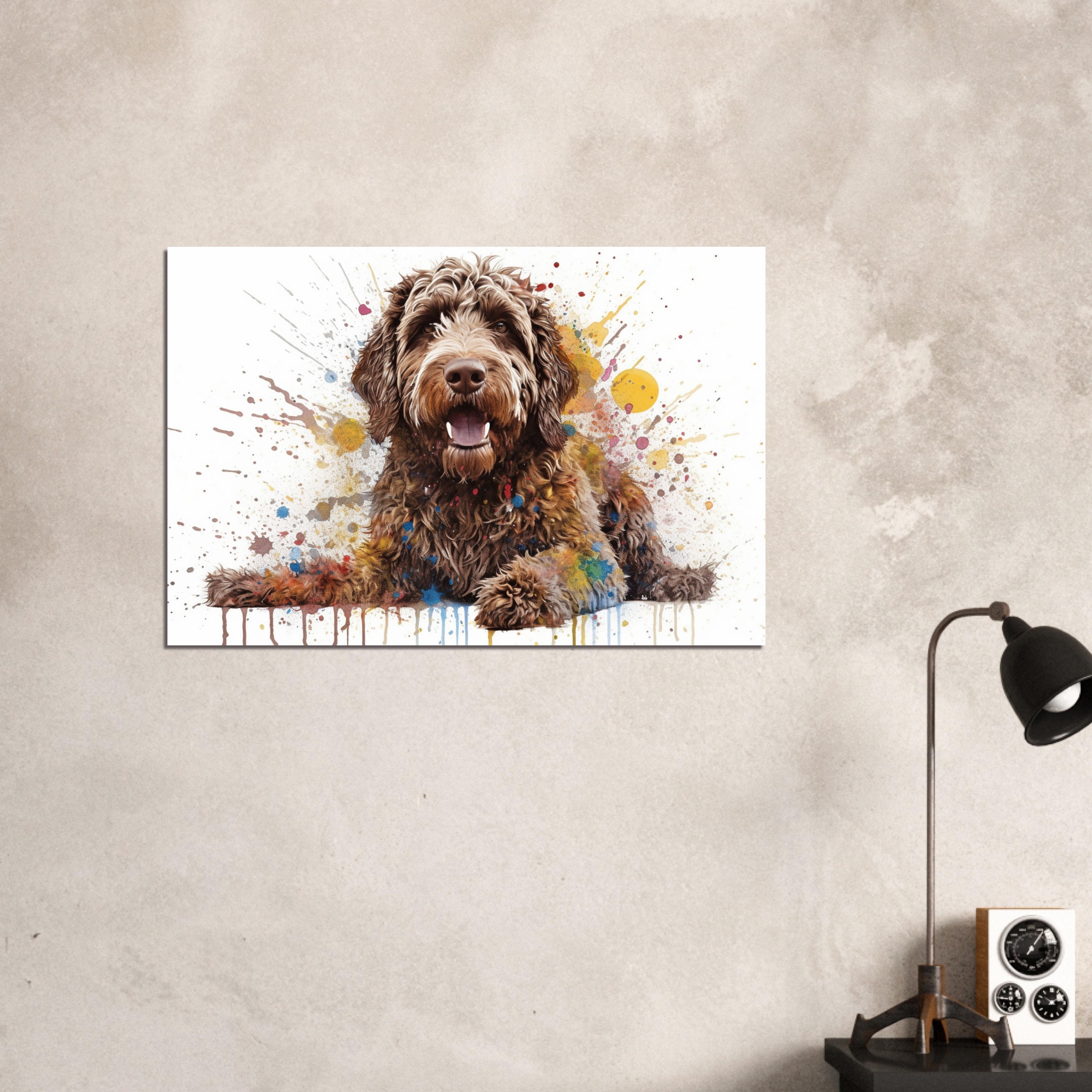Chocolate Labradoodle / Goldendoodle Poster Print. Watercolor Painting ...