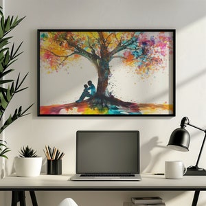 Tree of Life Father Son Poster Print. Dad & Child Memory, Wall Decor ...