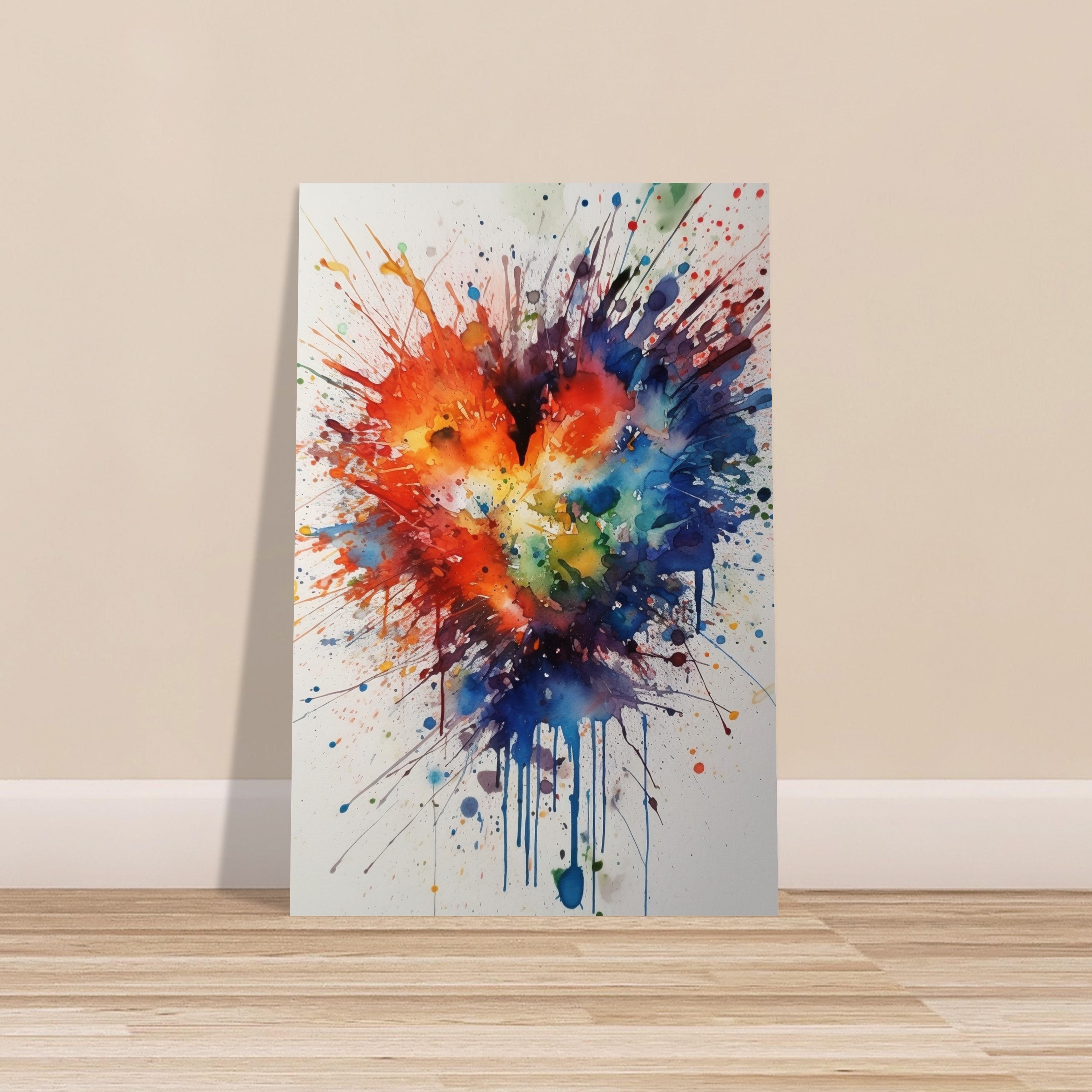 Abstract Love Heart Paint Splatter Poster Print - Valentine's Day Gift ...