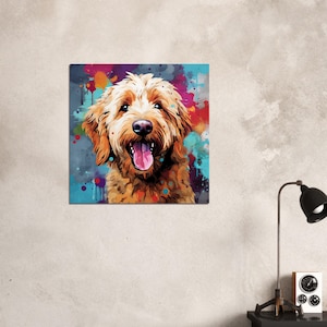 Abstract Goldendoodle Canvas or Poster Print. Apricot Labradoodle ...