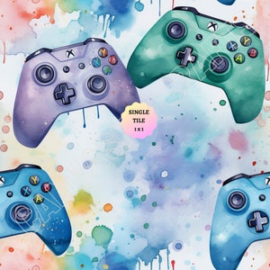 Gamer / Gaming Digital Paper | Colorful, Candy and Watercolor Styles ...