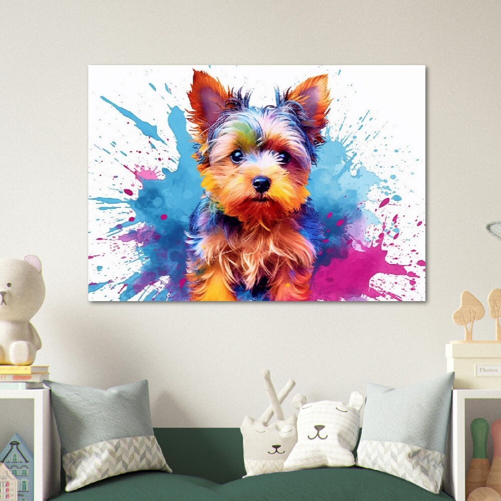 Yorkshire Terrier Poster Free Shipping Colorful Watercolor - Etsy
