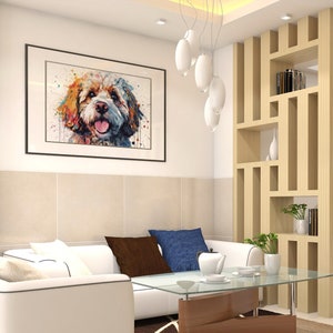 Colorful Cavapoo Poster Watercolor Wall Art Gift for Dog Lovers, Cute ...