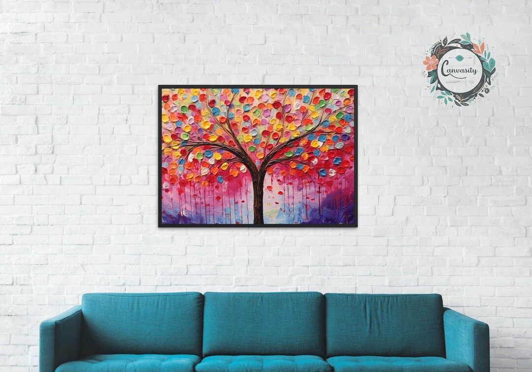 Abstract Rainbow Tree of Life Poster Print - Unframed Painting ...