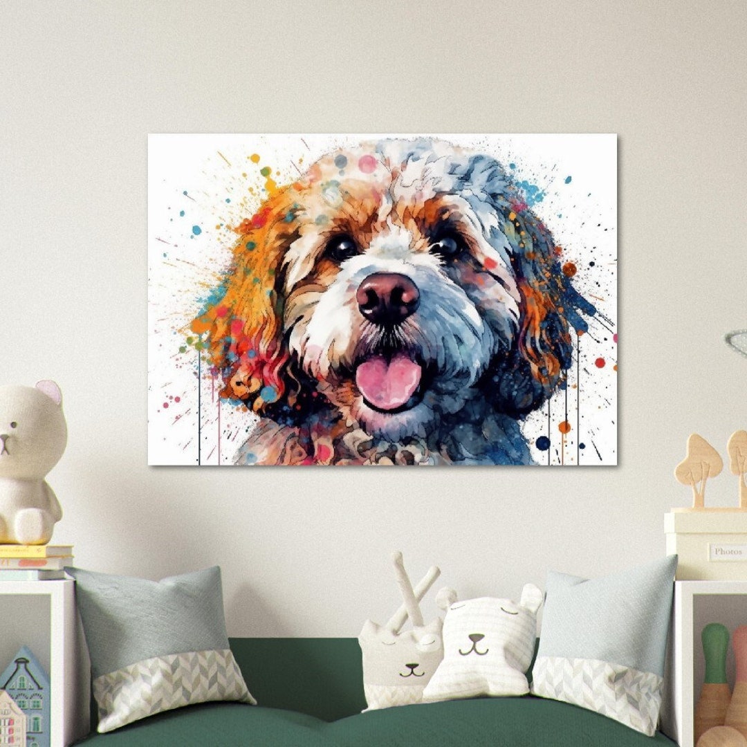 Colorful Cavapoo Poster Watercolor Wall Art Gift for Dog Lovers, Cute ...