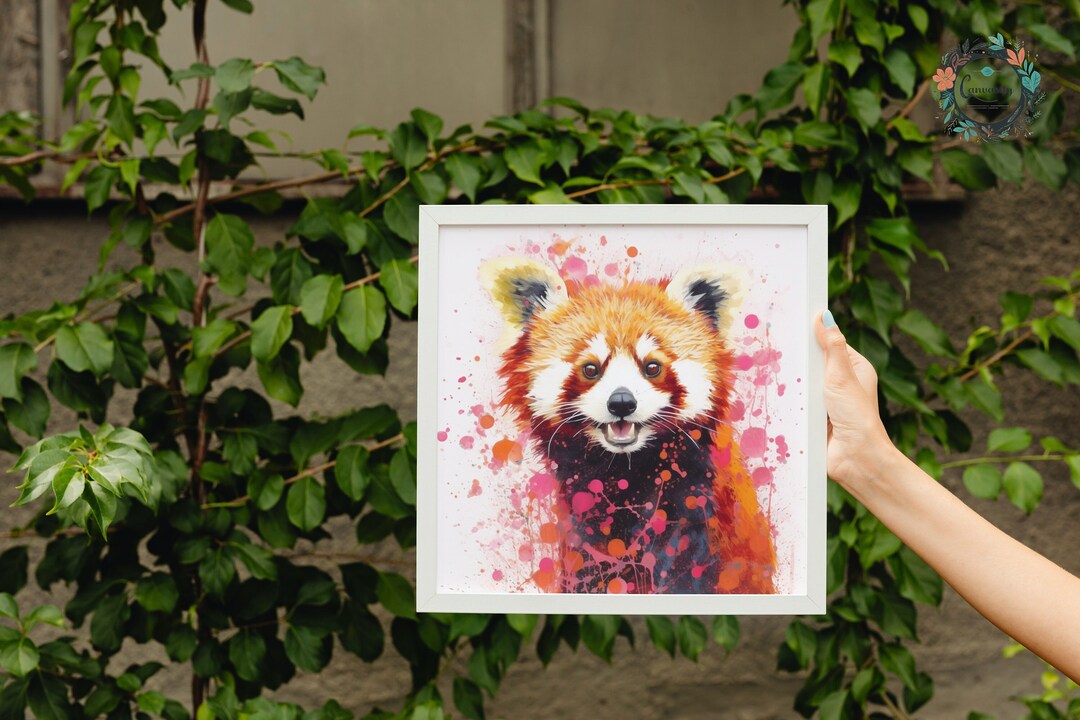 Watercolor Red Panda Poster Print - Abstract Painting Gift for Mom, Dad ...