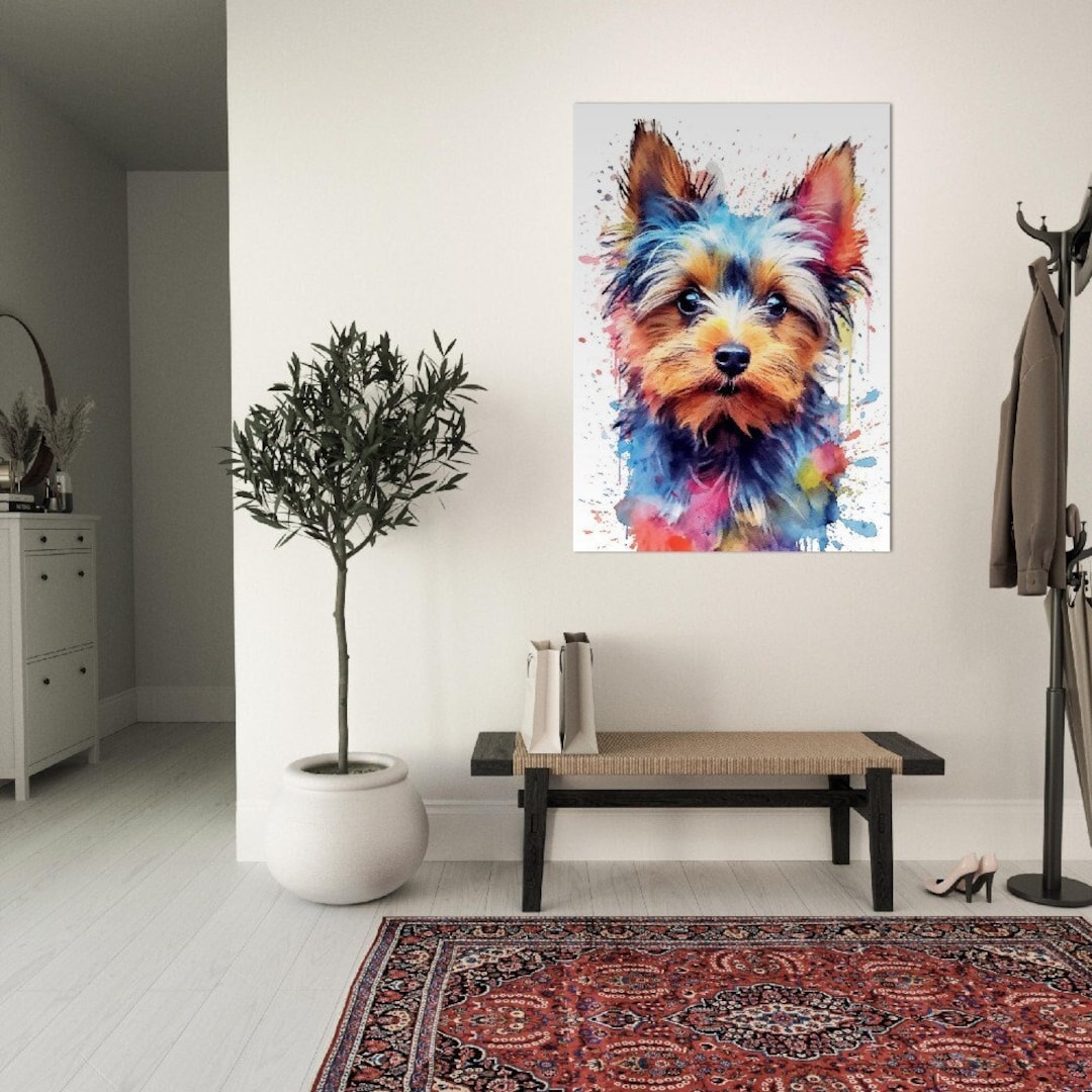 Yorkshire Terrier Poster With Free Delivery! Colorful Watercolor ...