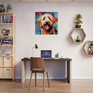 Abstract Goldendoodle Canvas or Poster Print. Apricot Labradoodle ...