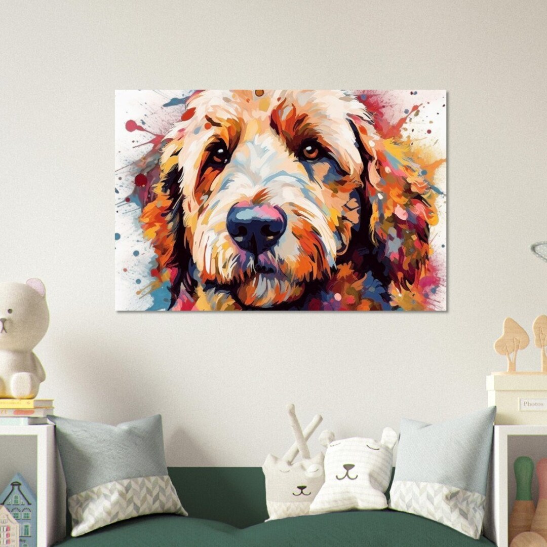 Labradoodle Goldendoodle Poster. Colorful Watercolor Cute Dog Art Gift ...