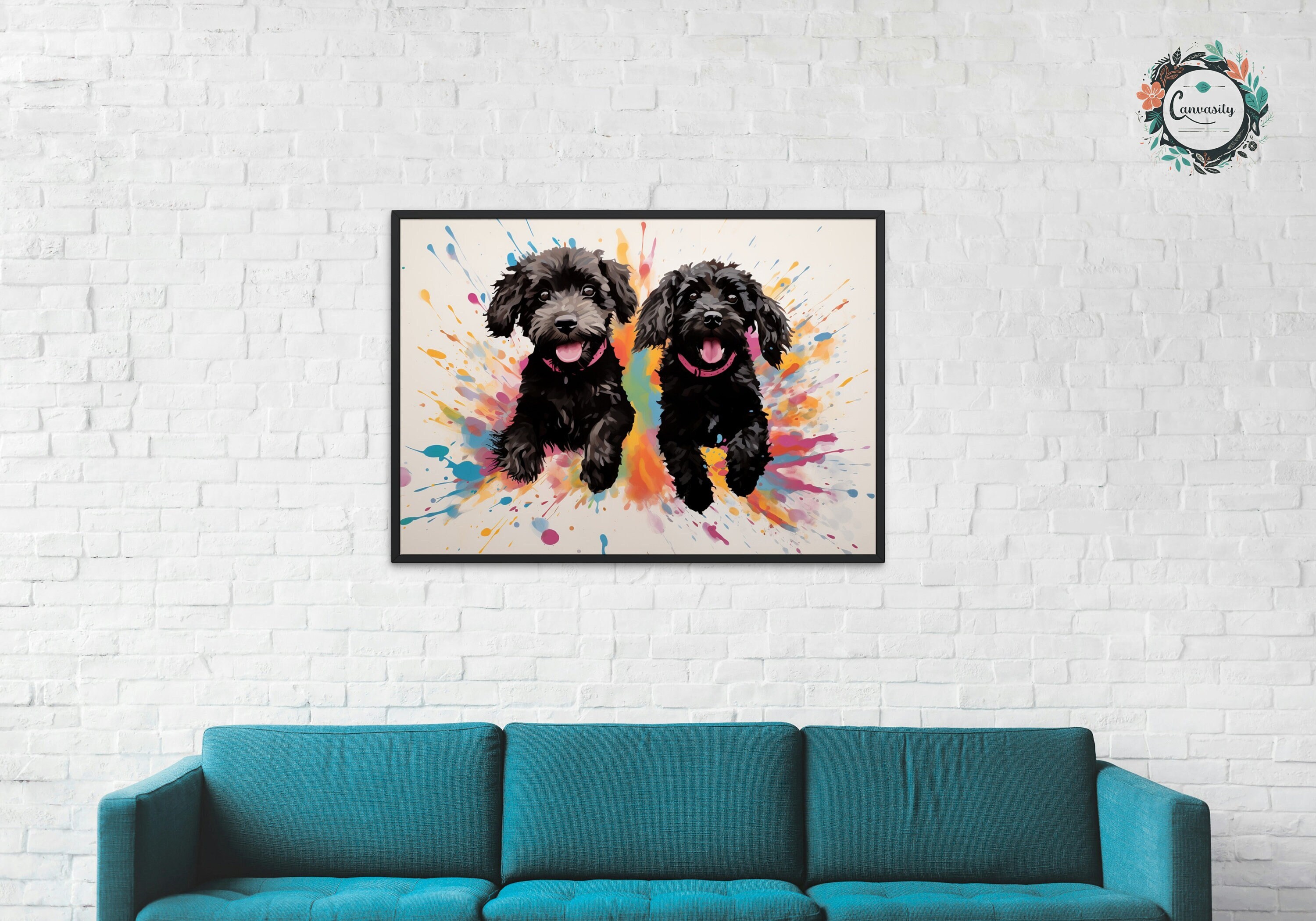 Two Black Cockapoos Watercolor Poster Print. Abstract Dog Painting Gift ...
