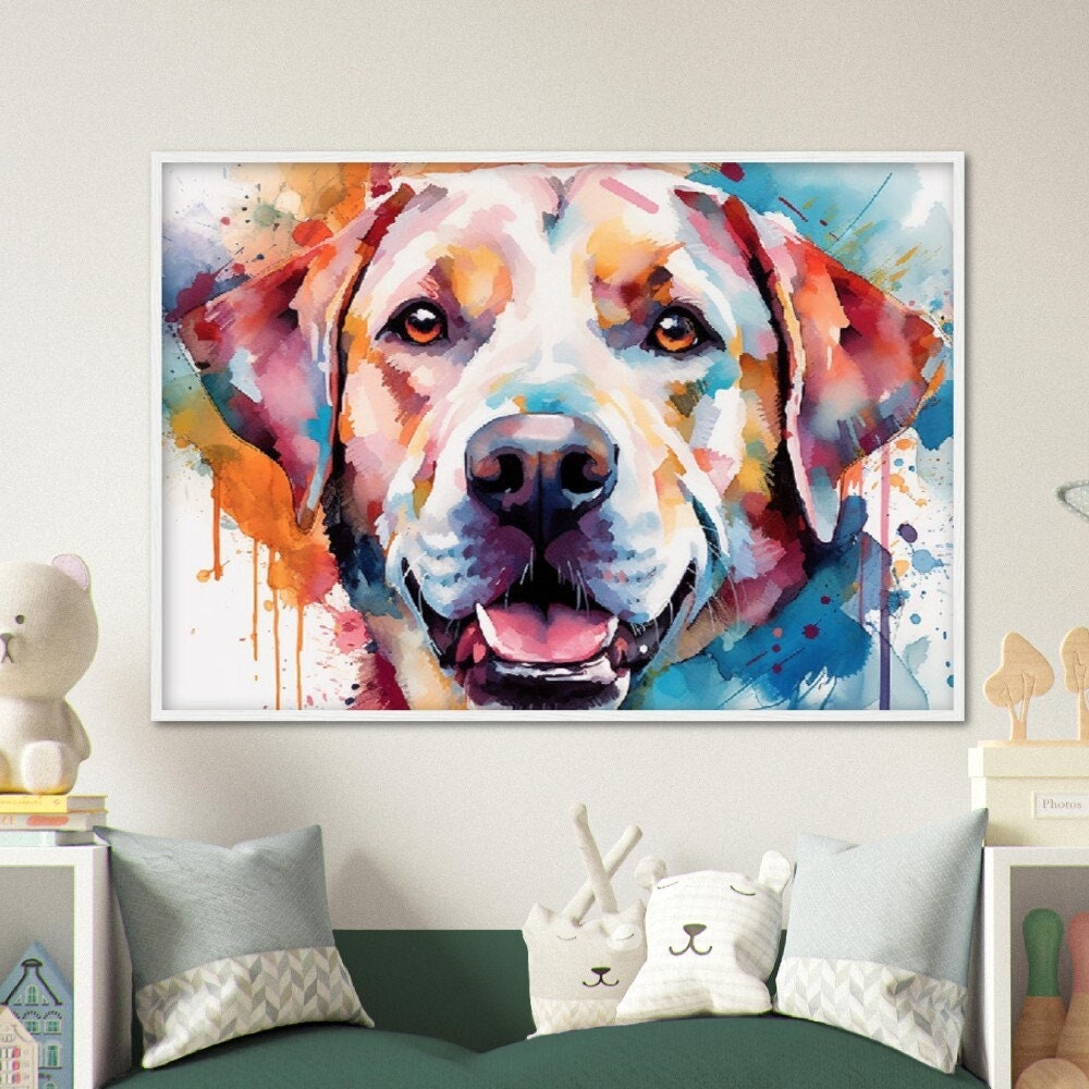 Watercolour Labrador Framed Wall Art | Ready to Hang | Home Decor Wall ...