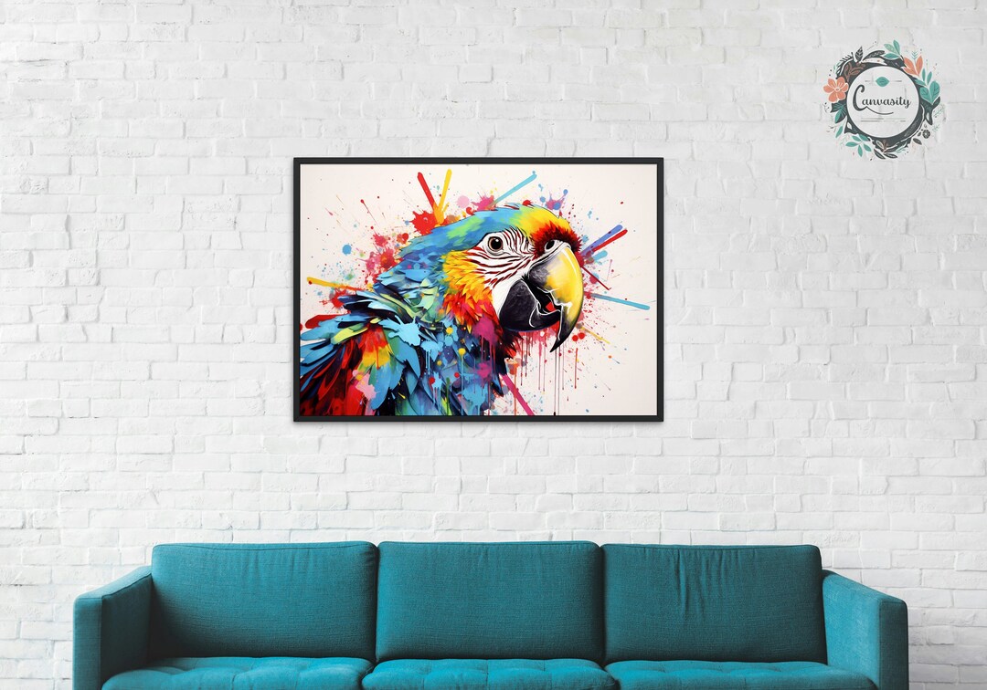 Colorful Macaw Parrot Poster Print. Watercolor Cute Bird Art Gift ...