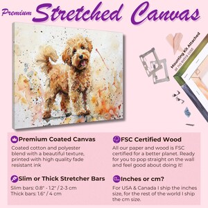 Cute Cockapoo Canvas / Poster Print. Colourful Watercolour Happy Doodle ...