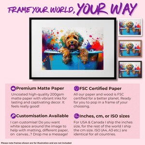 Pop Art Cockapoo Canvas / Poster Print. Colourful Watercolour Doodle ...