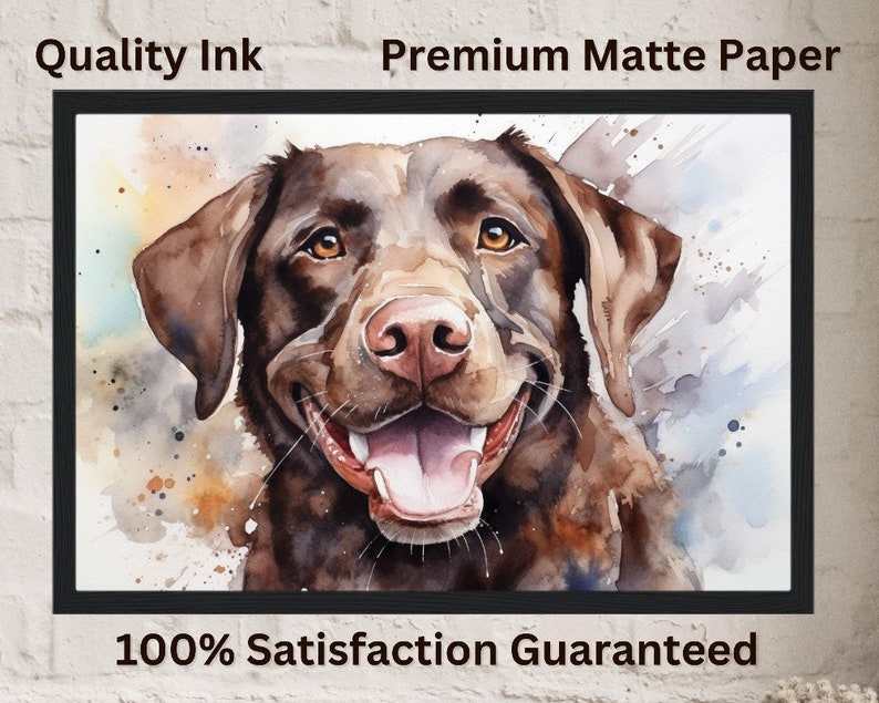 Watercolor Chocolate Labrador Poster - Free Shipping! Colorful Print ...