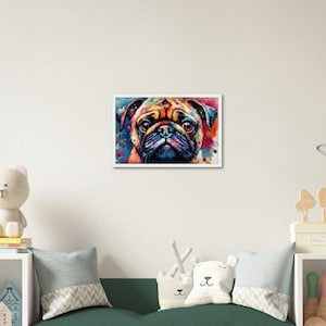Watercolor Pug Framed Wall Art | Ready to Hang | Home Decor | Gift for ...