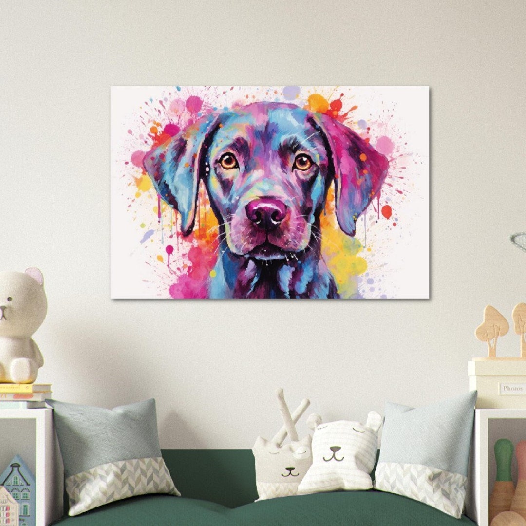 Black Labrador Poster With Free Delivery Colorful Watercolor Nursery ...