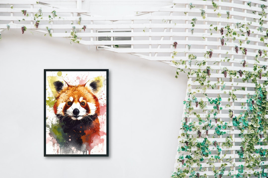 Watercolor Red Panda Poster Print Abstract Painting Gift for Mom, Dad ...