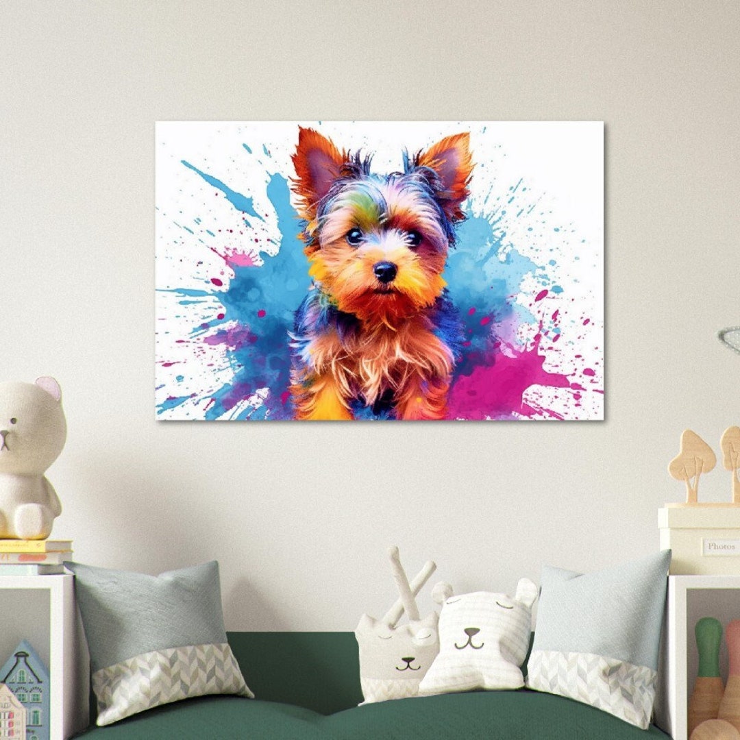 Yorkshire Terrier Poster - Free Shipping! Colorful Watercolor Nursery ...