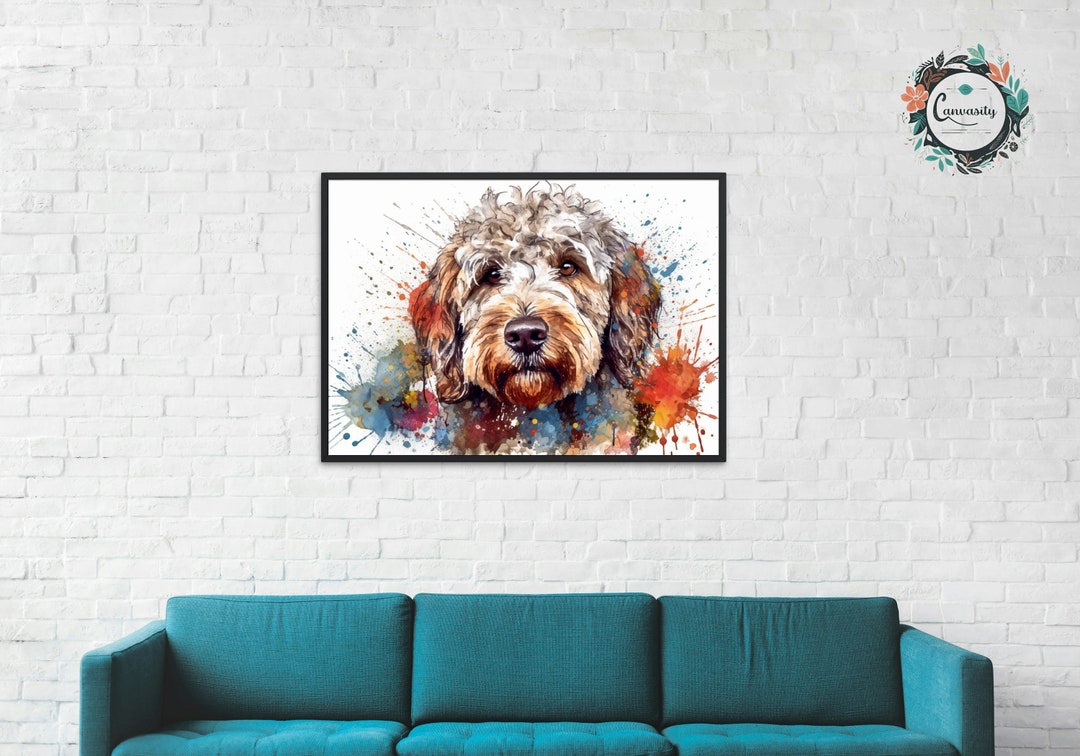 Merle Labradoodle / Goldendoodle Poster Print. Watercolor Painting Gift ...
