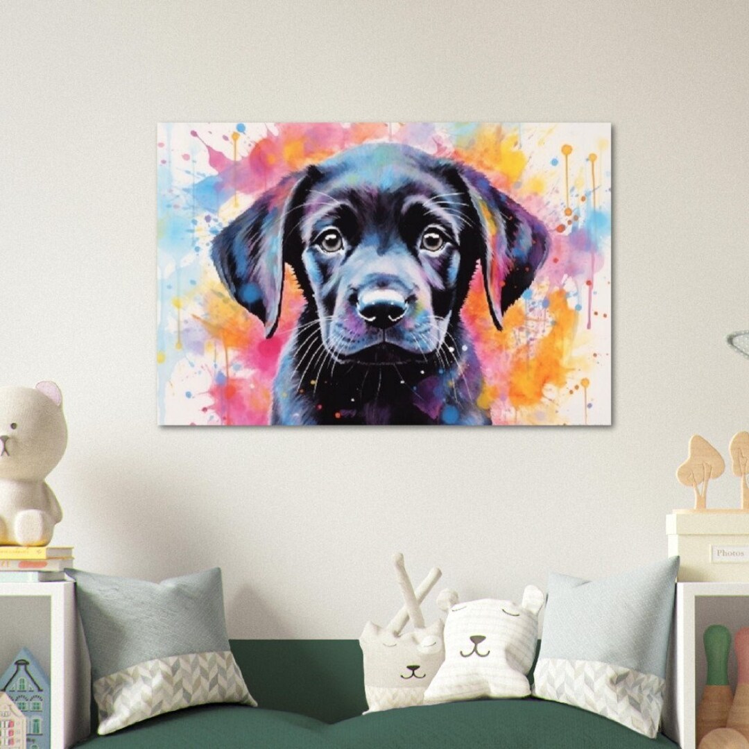 Black Labrador Poster With Free Delivery! Colorful Watercolor Nursery ...