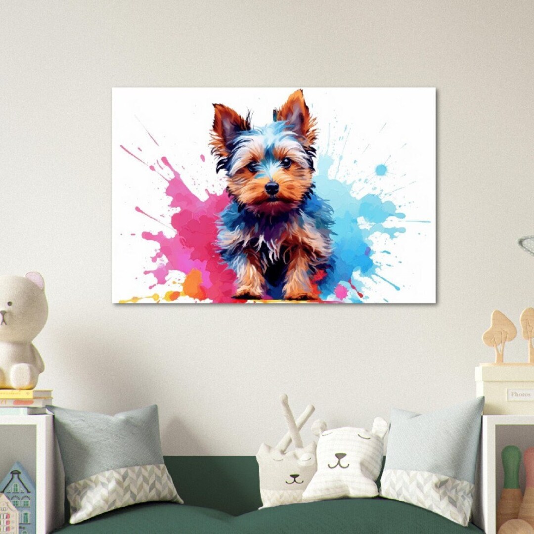 Yorkshire Terrier Poster - Free Shipping! Colorful Watercolor Nursery ...