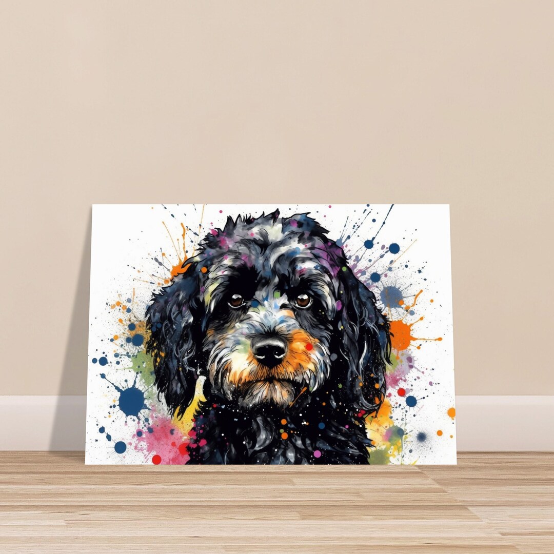 Watercolour Cavapoo Paint Splash Poster Print. Unframed Abstract ...