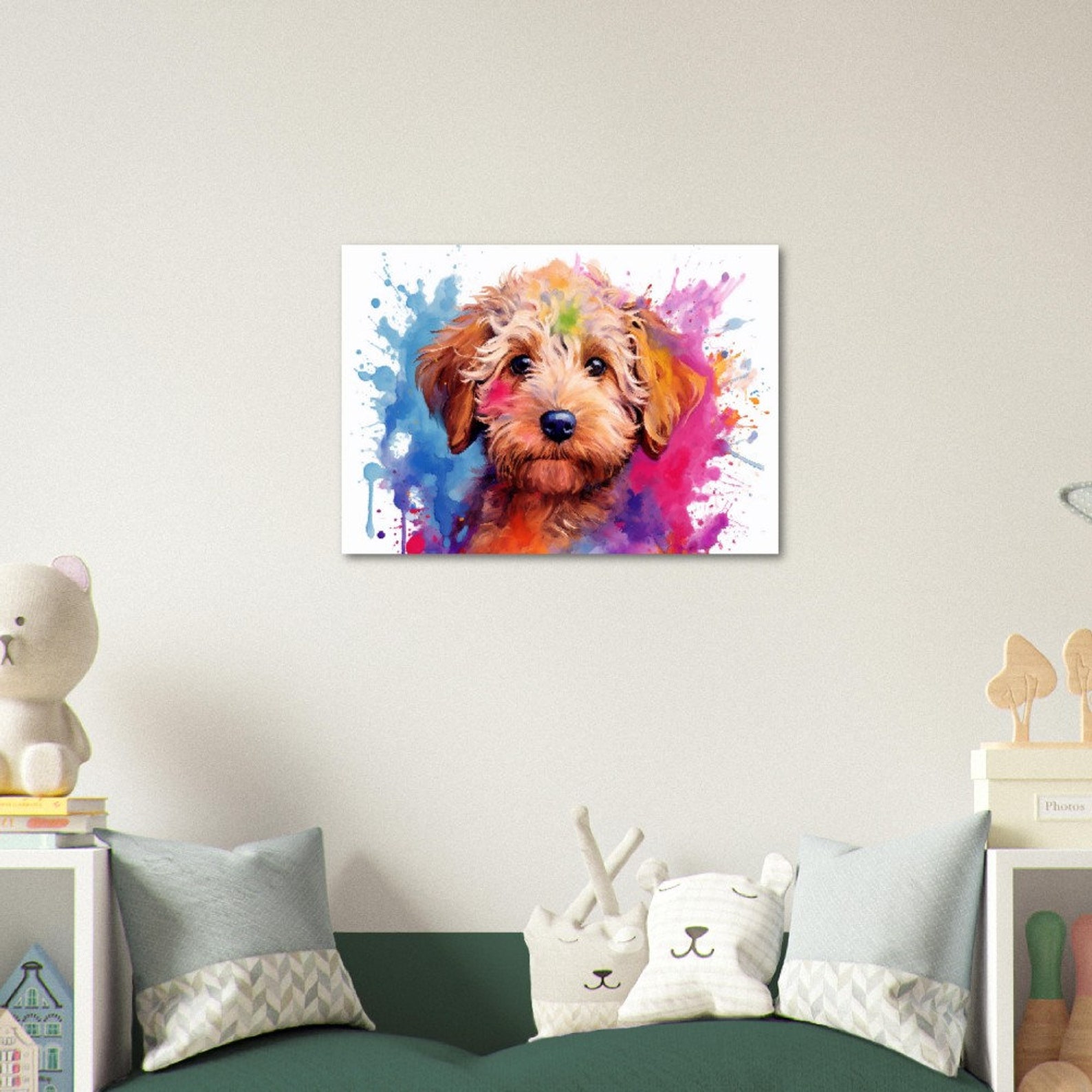 Cute Labradoodle Puppy - Poster With Free Delivery! Watercolor Style ...