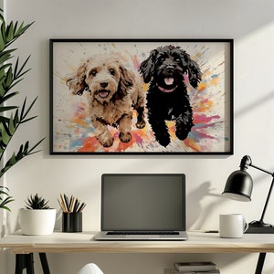 Two Cute Cockapoos! Watercolor Poster Print, Colorful Wall Art Gift for ...