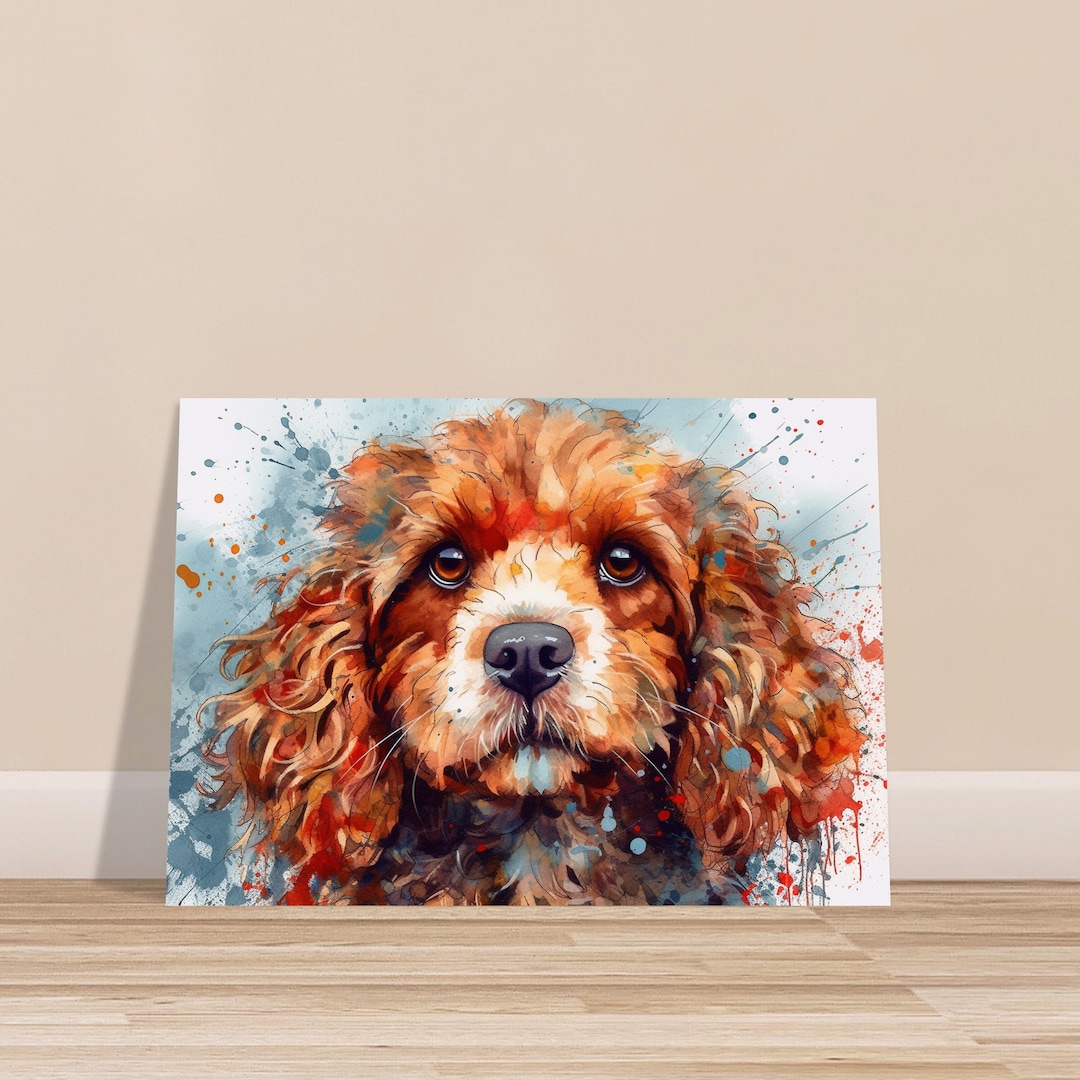 Watercolour Cavapoo Poster Print. Unframed Abstract Colourful Dog Art ...