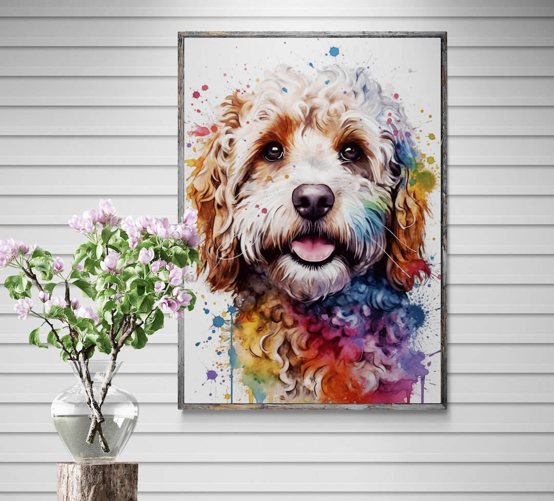 Abstract Cockapoo Print. Watercolour Dog Art Portrait Poster Painting ...