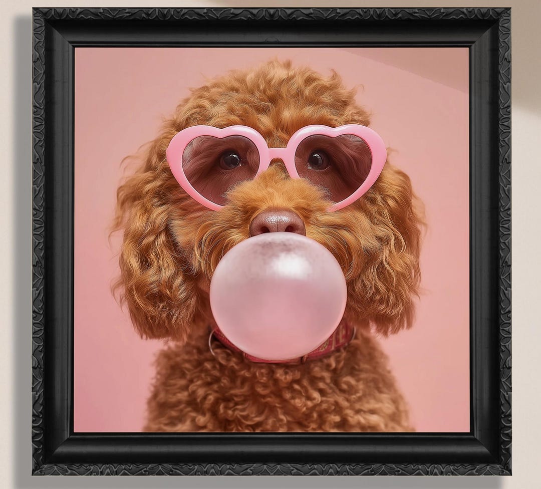 Funny Goldendoodle Print Bubble Gum Digital Download. Instant Gift Dog ...