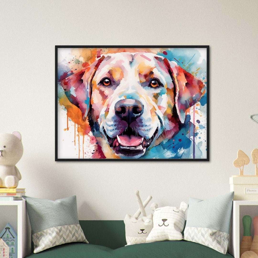 Watercolour Labrador Framed Wall Art | Ready to Hang | Home Decor Wall ...