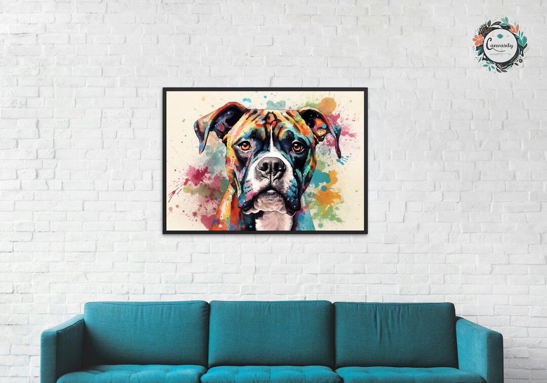 Watercolor Boxer Dog Poster Print. Abstract Colorful Wall Art Gift ...