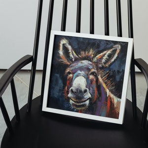 Happy Donkey Beautiful Premium Print Unframed Pallet Knife Style Poster ...