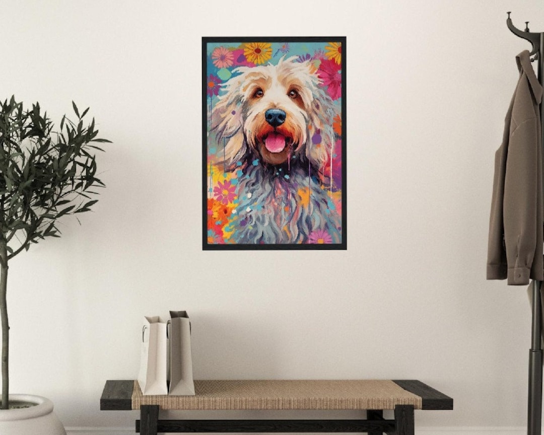 Abstract Labradoodle / Goldendoodle Painting Print - Colorful ...