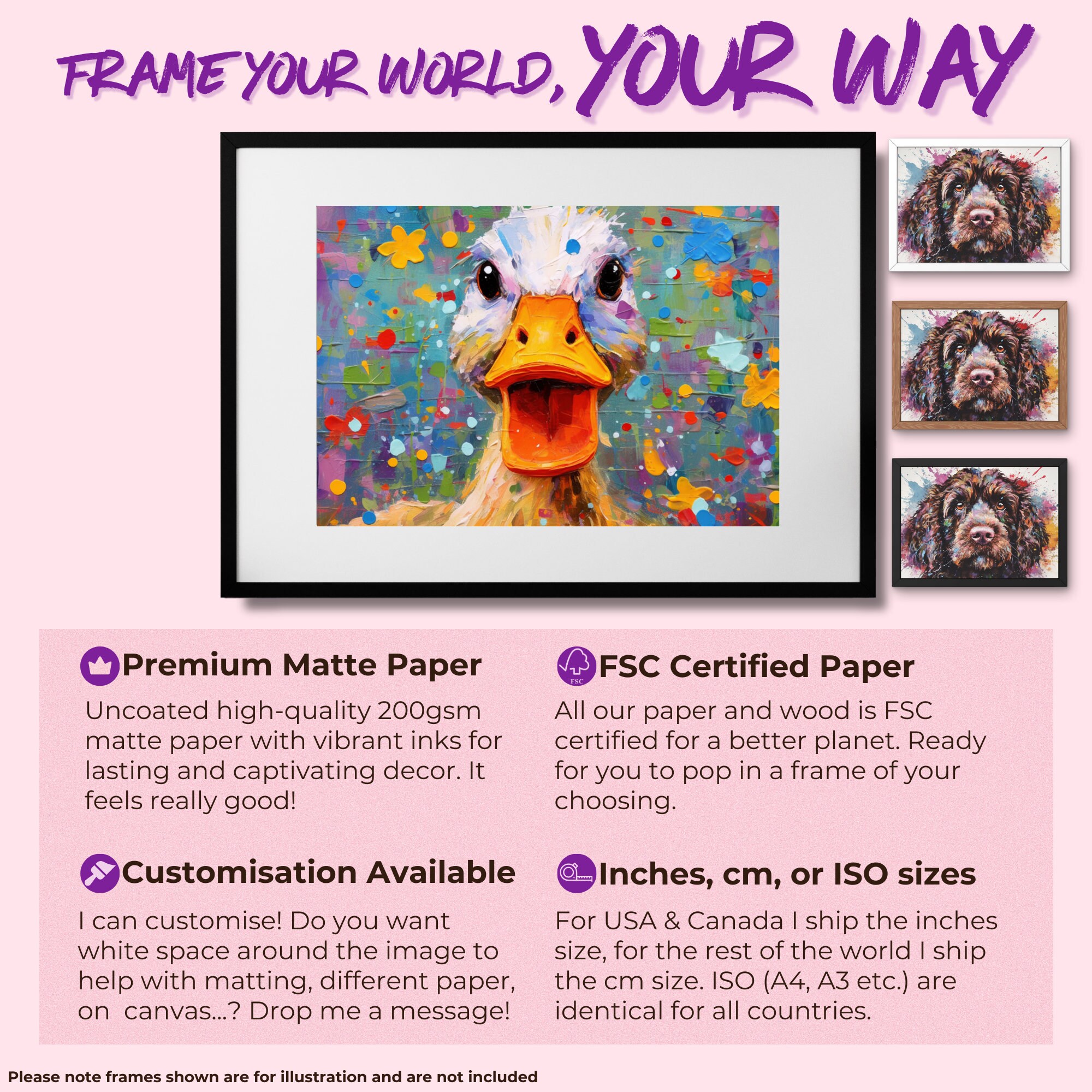 Quacking Duck Canvas or Framed / Unframed Poster Print. Funny Art ...