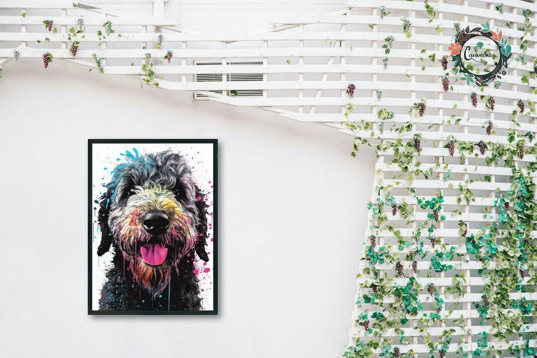 Black Goldendoodle / Labradoodle Poster Print. Watercolor Painting Gift ...