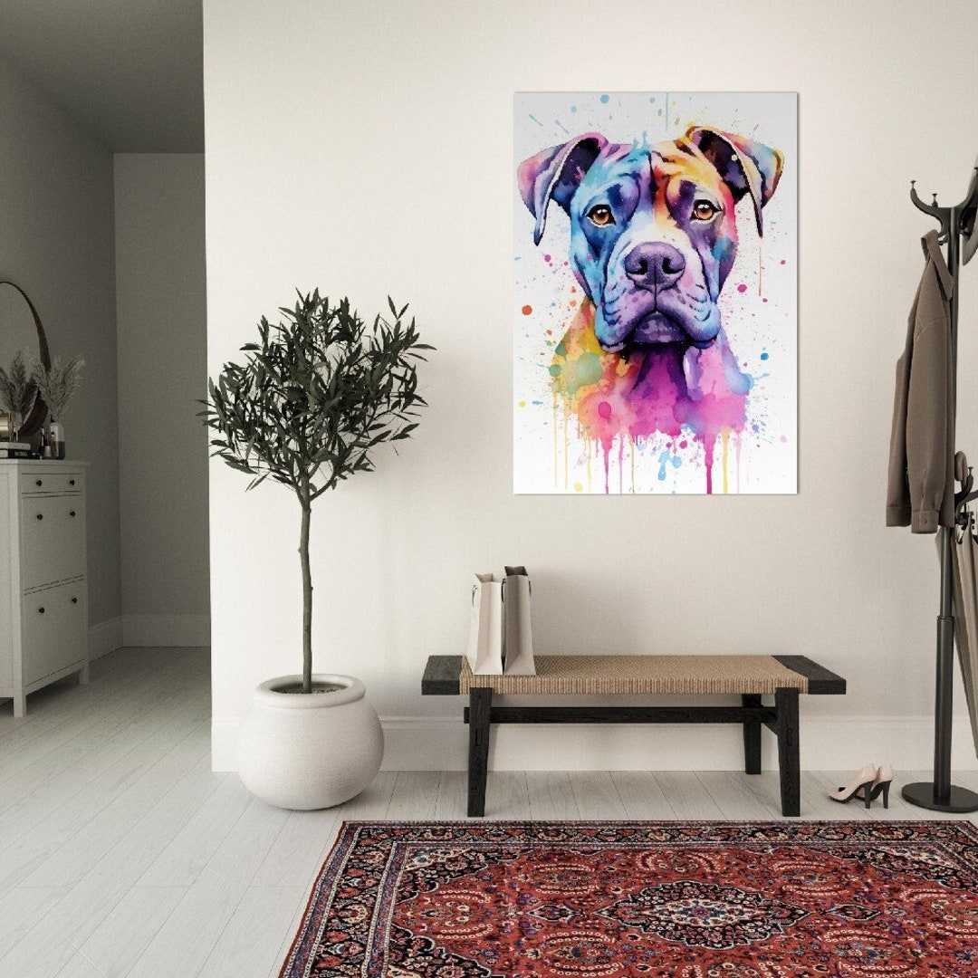 Boxer Dog Poster With Free Delivery Colorful Watercolor Nursery Young ...