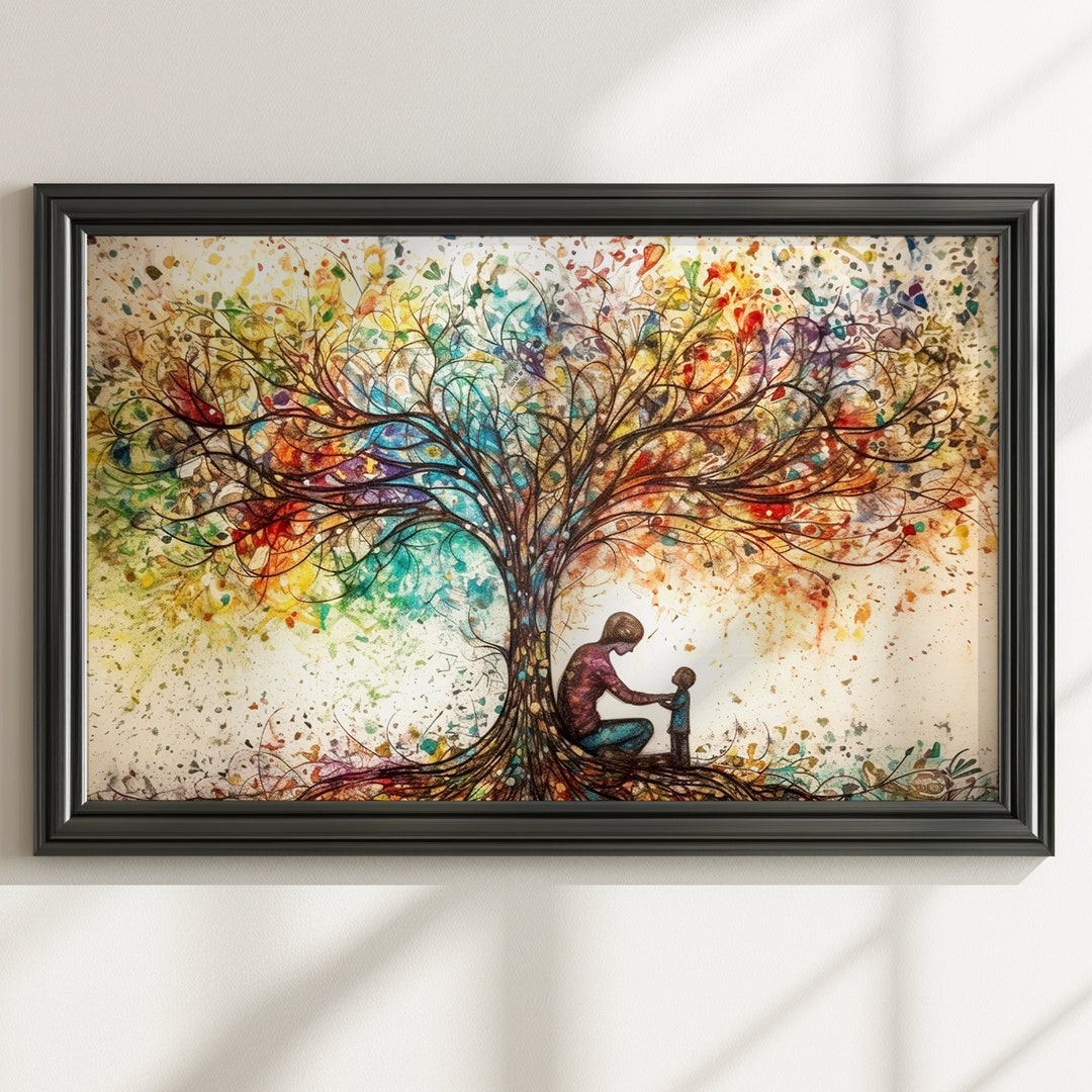 Tree of Life Father Son Poster Print. Dad & Child Memory, Wall Decor ...