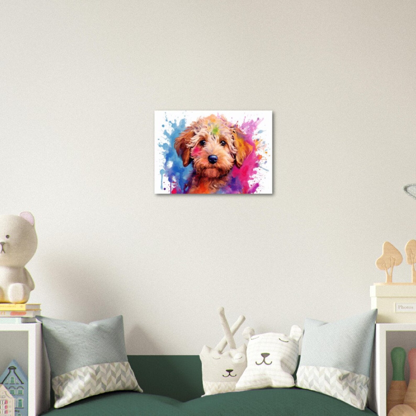 Cute Labradoodle Puppy - Poster With Free Delivery! Watercolor Style ...