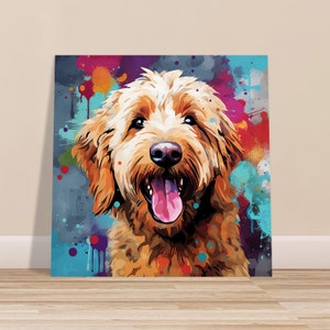Abstract Goldendoodle Canvas or Poster Print. Apricot Labradoodle ...