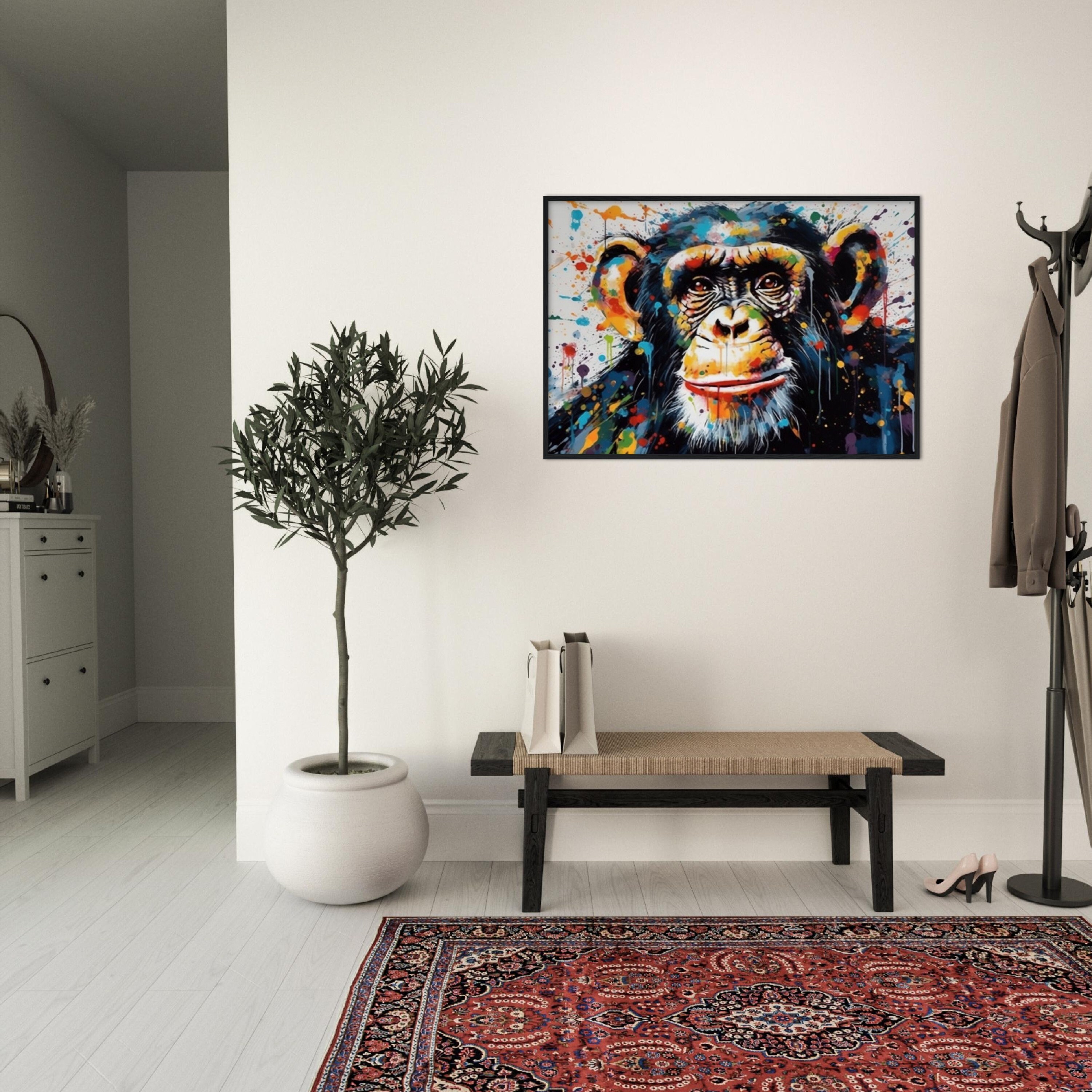 Incredible Father Chimp Watercolor Wall Art Watercolour Framed Poster ...