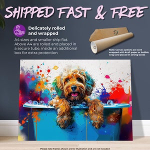 Pop Art Cockapoo Canvas / Poster Print. Colourful Watercolour Doodle ...