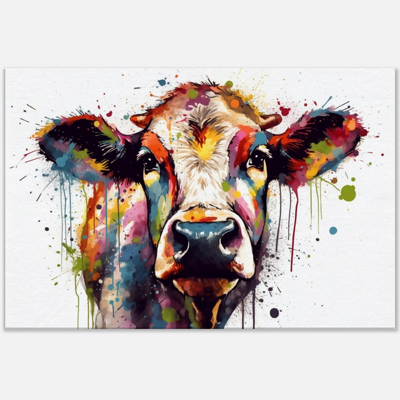 Watercolor Cow - Etsy