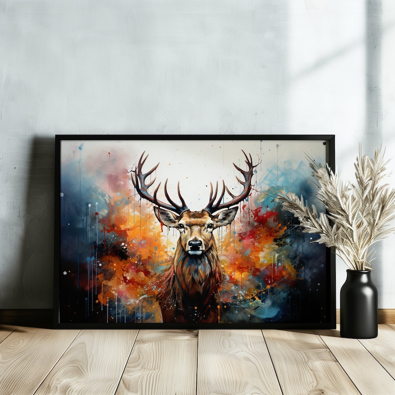 Majestic Stag / Deer Unframed Poster Print. Colorful Art, Wall Decor ...